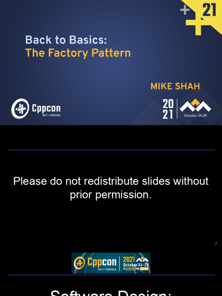 Mike Shah CPPCON 2021 Software Design Track Factory Pattern | PDF | Method (Computer Programming ...