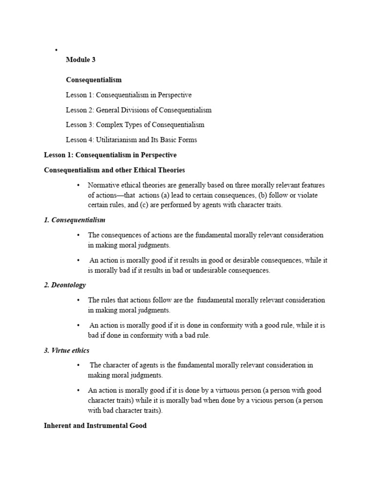 GEETHIC Consequentialism | PDF | Pleasure | Utilitarianism