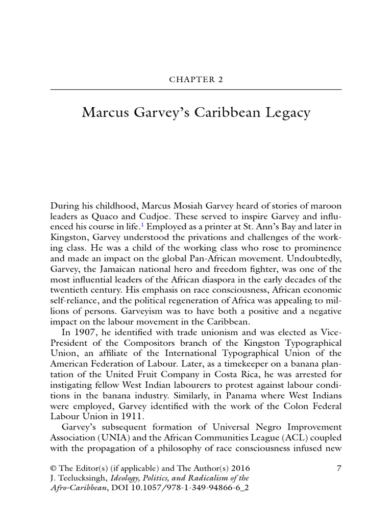 Marcus Garvey's Caribbean Legacy | PDF | Pan Africanism | Trinidad And ...