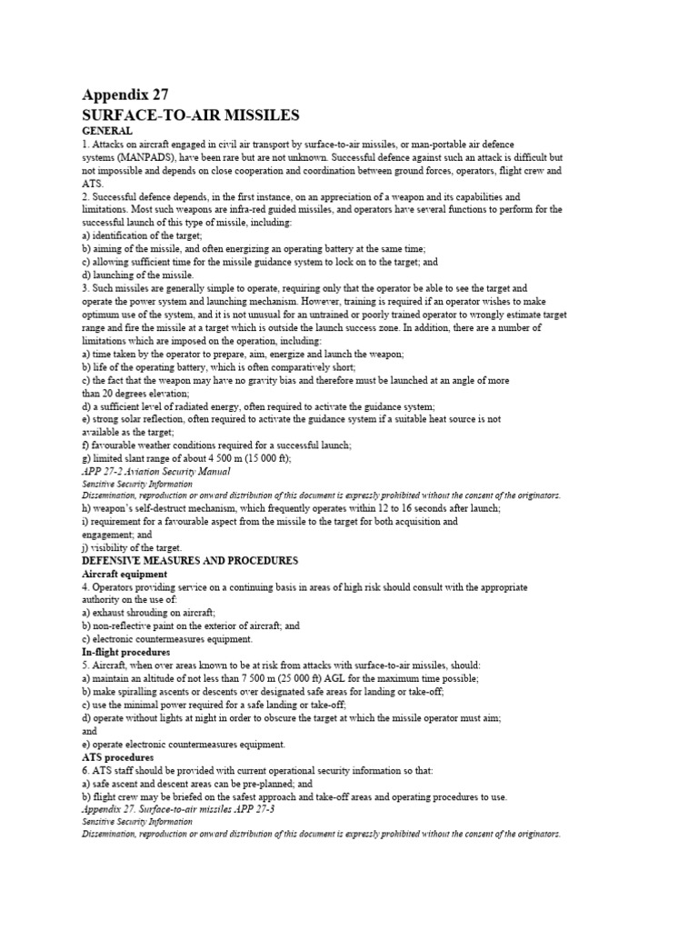 Appendix 27 | PDF | Missile | Aviation