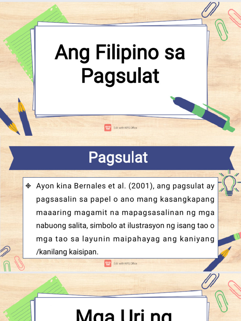 II. Ang Filipino Sa Pagsulat | PDF