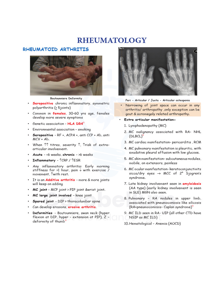 Rheumatology | PDF | Gout | Arthritis