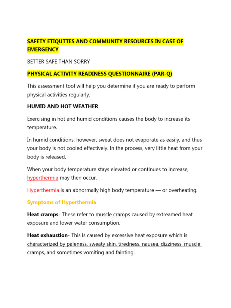 Pe Finals | PDF | Hyperthermia | Hypothermia