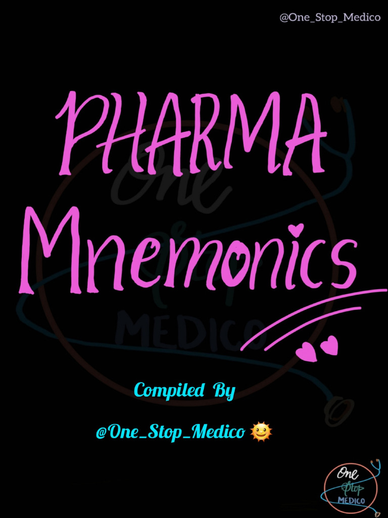 Pharma Mnemonics - OSM | PDF