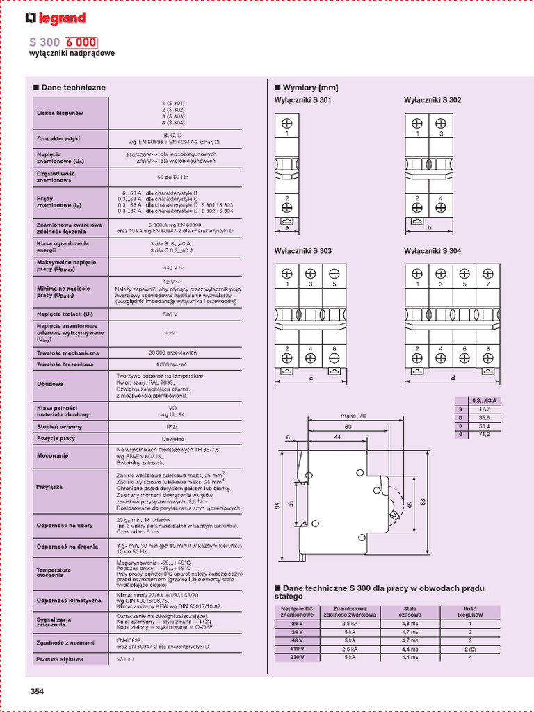 S300-Informacje Techniczne-Legrand | PDF