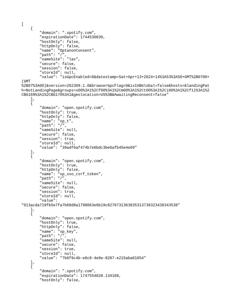 Spotify Cookies | PDF | Http Cookie | Sql