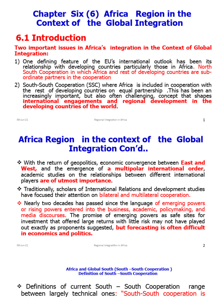 Revised Chapter Six (6) Africa Regional | PDF | Bric | Regional Integration