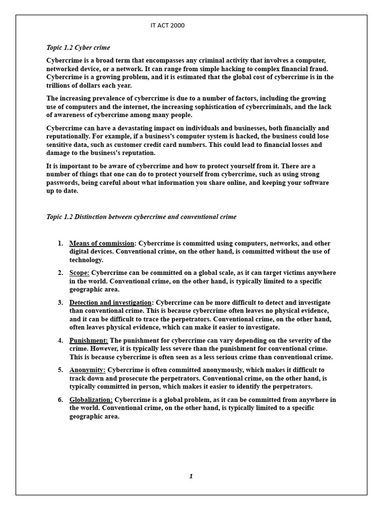 Topic 1.2 Cyber Crime: IT ACT 2000 | PDF | Key (Cryptography) | Public Key Cryptography