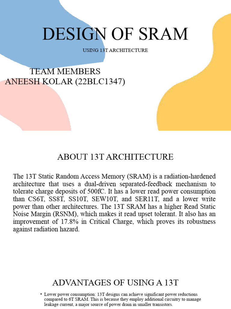 13T SRAM: Power-Efficient Design | PDF