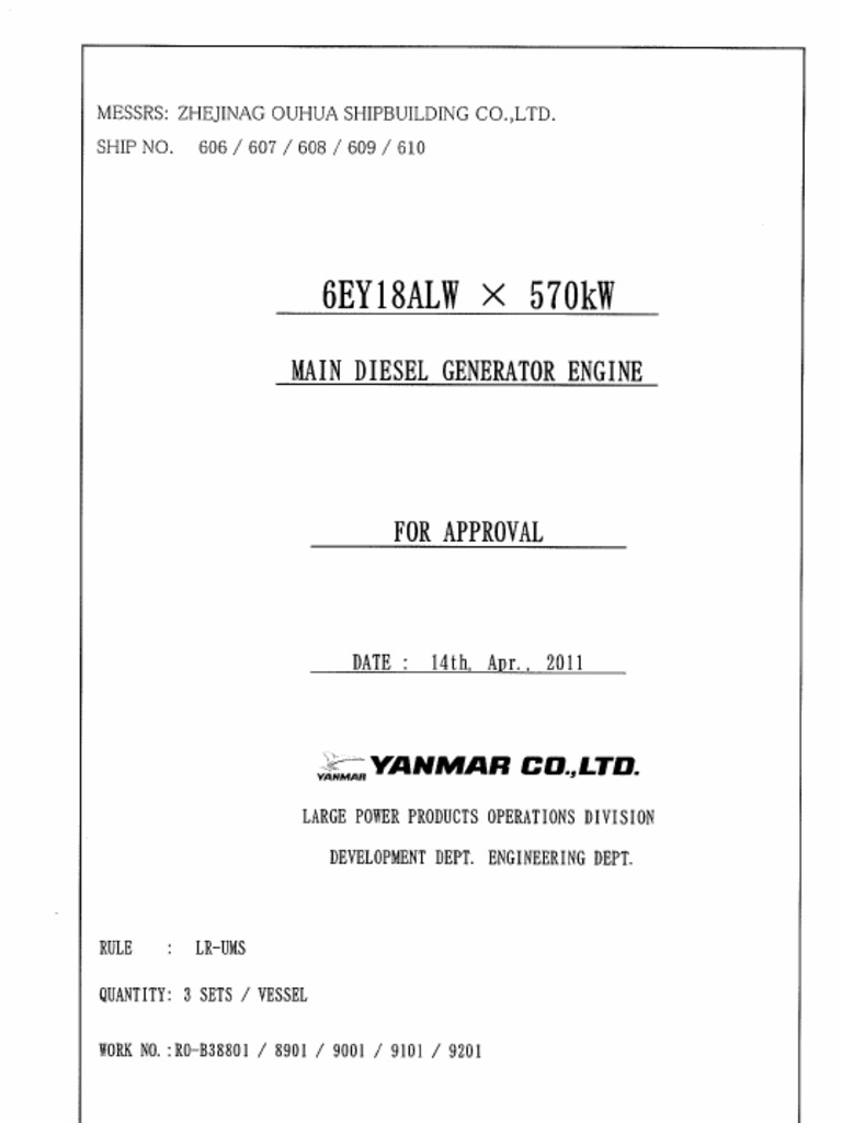 3) Engine Drawing (Yanmar) | PDF