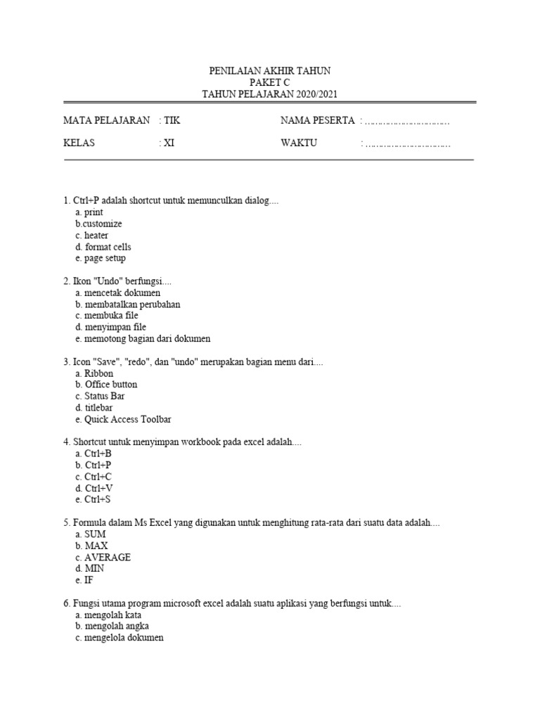 Pat Tik Kelas 11 | PDF