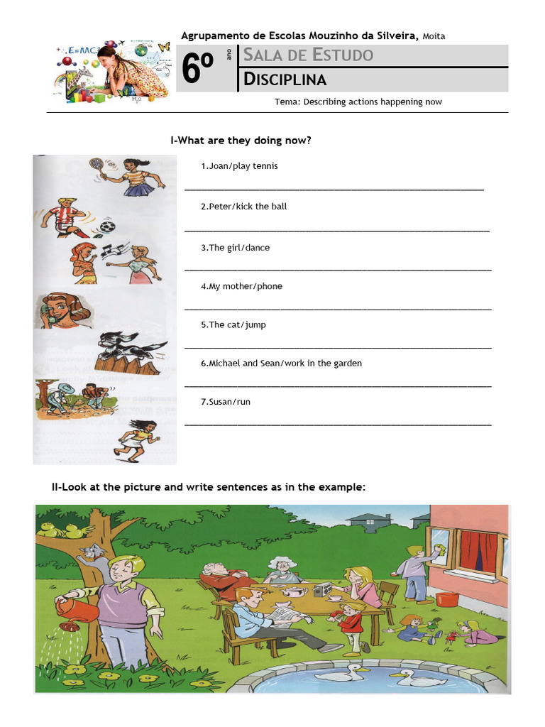 Describing Actions Happening Now | PDF