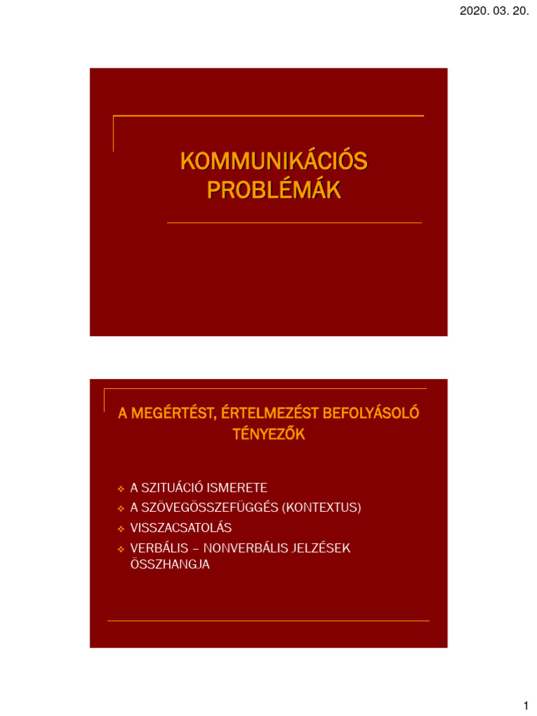 Kommunikációs Problémák | PDF