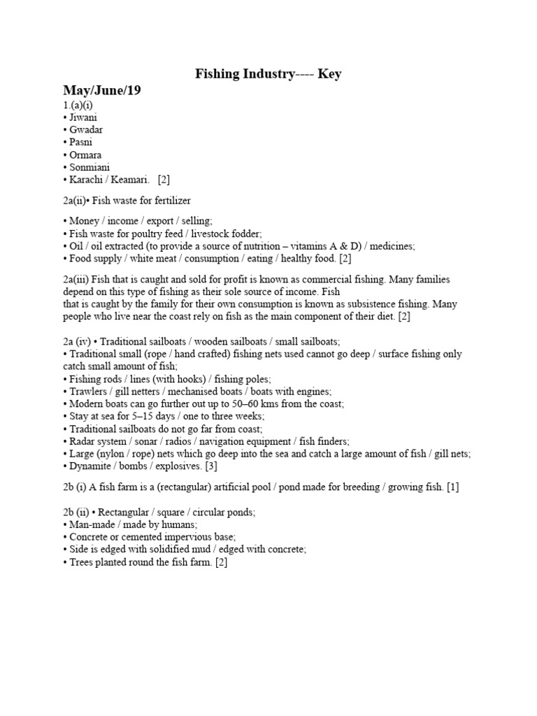 Fishing Assignment Key | PDF | Fishery | Fish