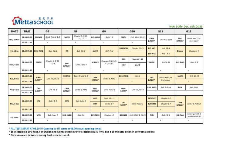 2023-2024 Hs Ft-1 Schedule | PDF