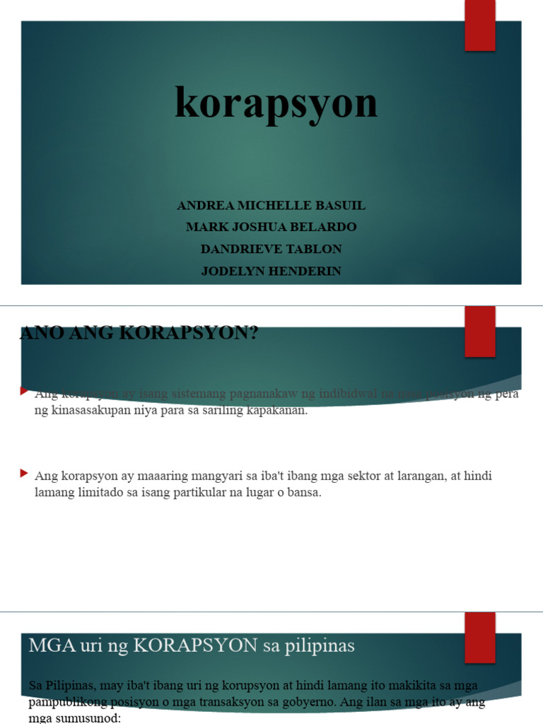 Filipino report-KORAPSYON | PDF