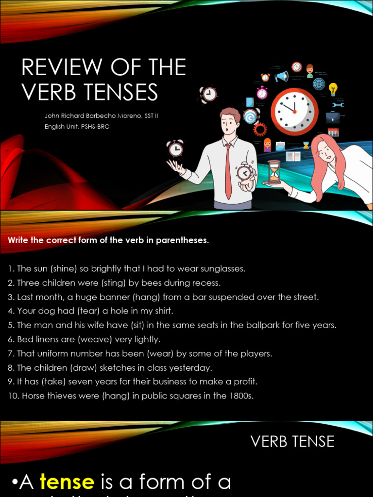 Tenses-of-the-Verbs | PDF | Grammatical Tense | Language Mechanics