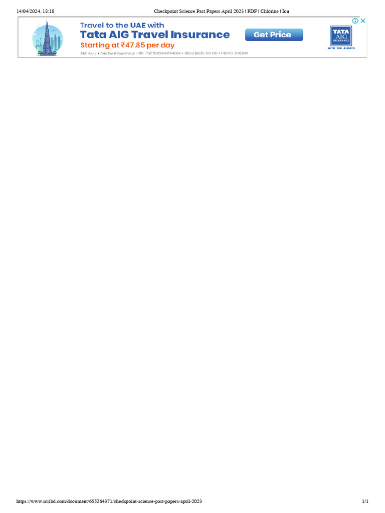 Checkpoint Science Past Papers 2023 | PDF