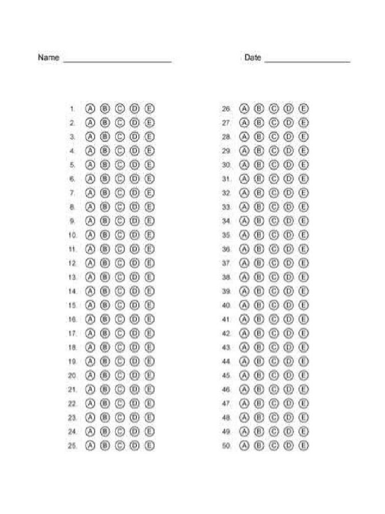 Answer Sheet | PDF