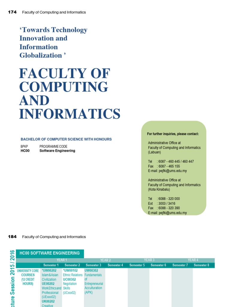 Software Engineering Course Structure UMS | PDF | Computer Programming ...