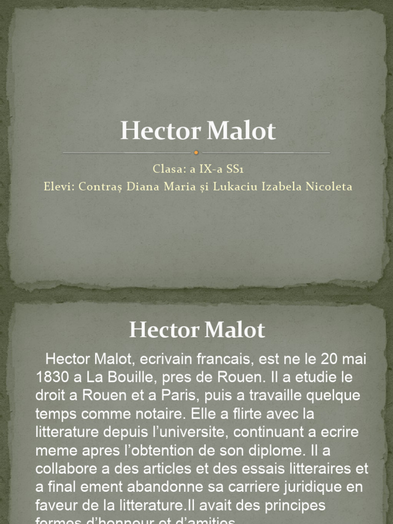 Biographie d'Hector Malot | PDF