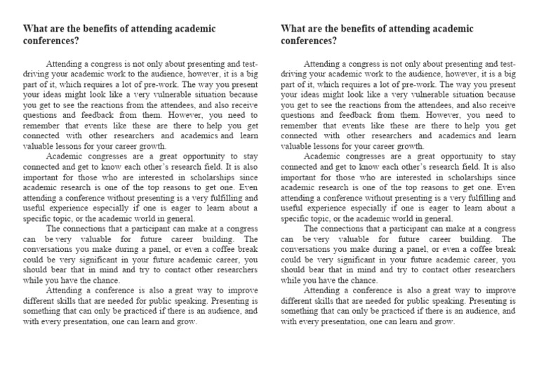 What Are The Benefits of Attending Academic Conferences | Download Free ... What Are The Benefits of Attending Academic Conferences | Download Free ...