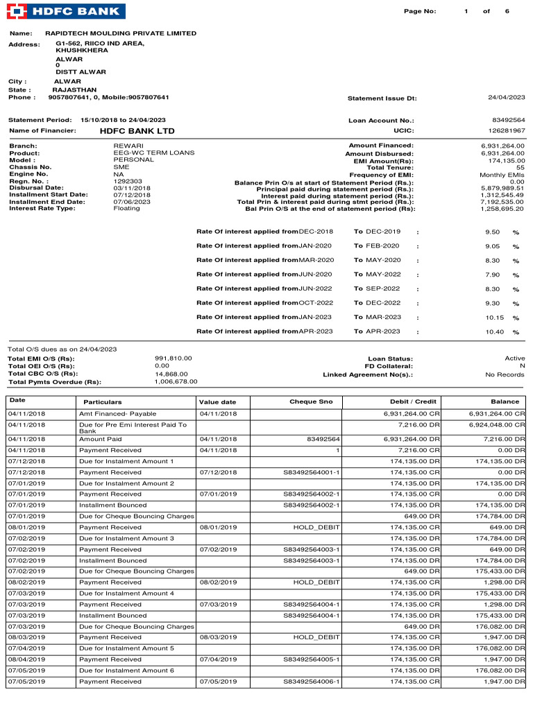 HDFC Bank LTD | PDF | Payments | Cheque