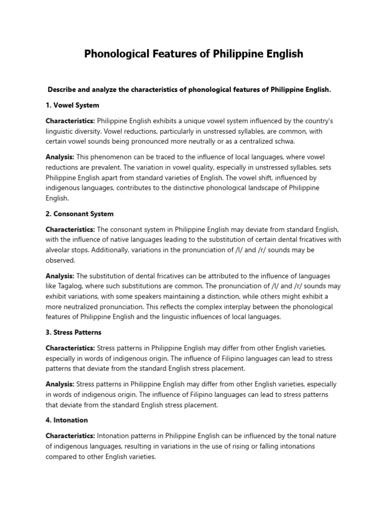 Phonological-Features-of-Philippine-English | PDF | English Language ...