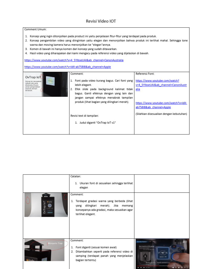 NARASI PEMBUATAN VIDEO OVTRAP IOT - Rev - MAF | PDF