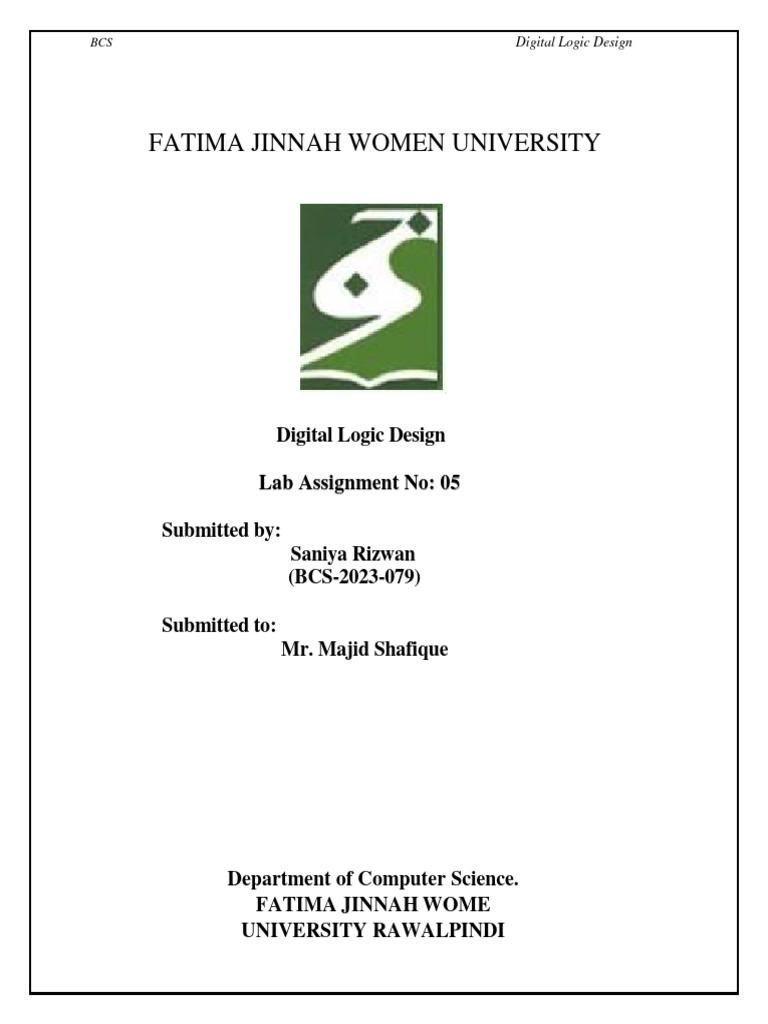 Dld Lab 5 Sania Pdf