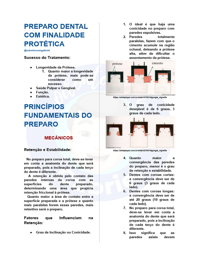 Preparo Dental Com Finalidade Protética | PDF | Dente humano | Prótese
