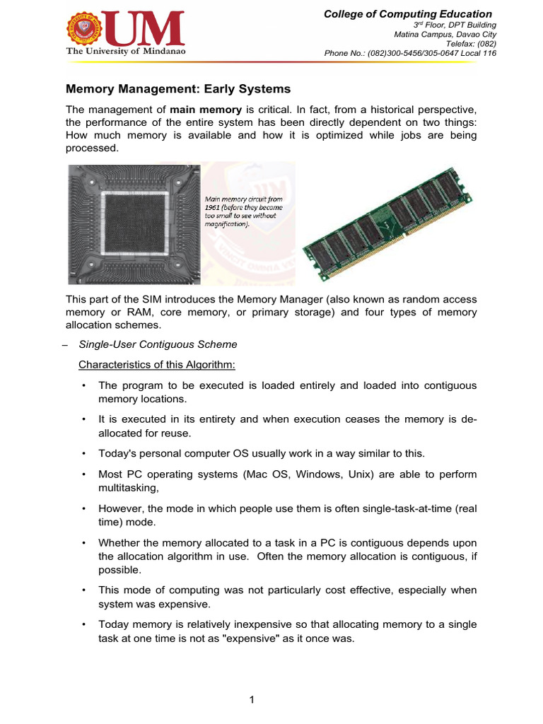 OS - Memory Management | Download Free PDF | Cpu Cache | Operating System