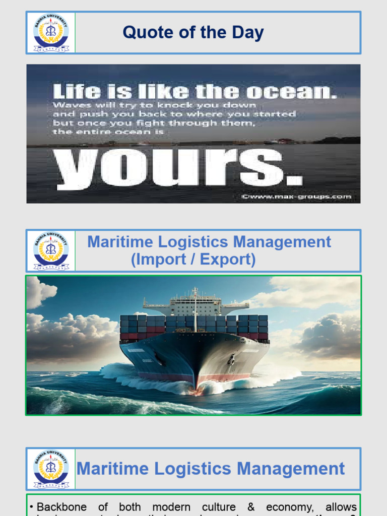Maritime Logistic Management Final 21032024 104739am | PDF | Port ...