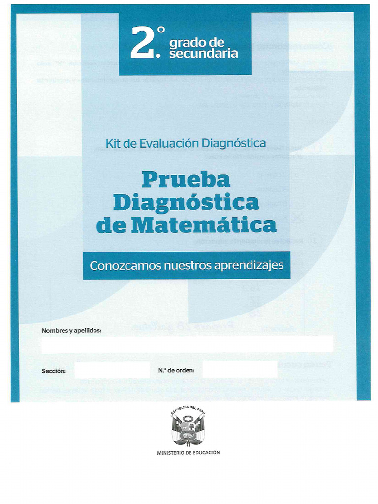 Prueba diagnóstica mat 2 | PDF