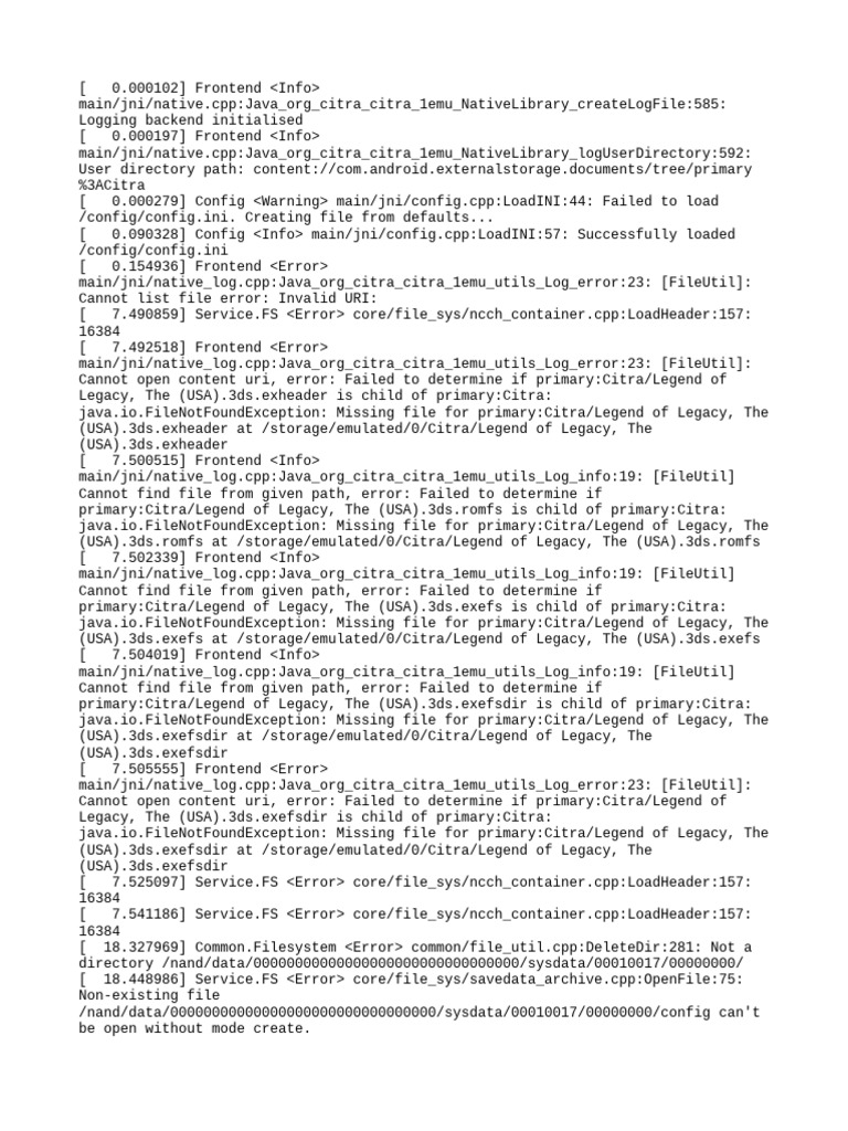Citra Log | PDF | File System | Computing