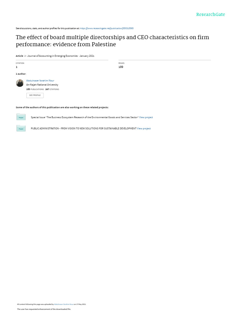 10 1108 - Jaee 12 2019 0231 | PDF | Board Of Directors | Multicollinearity