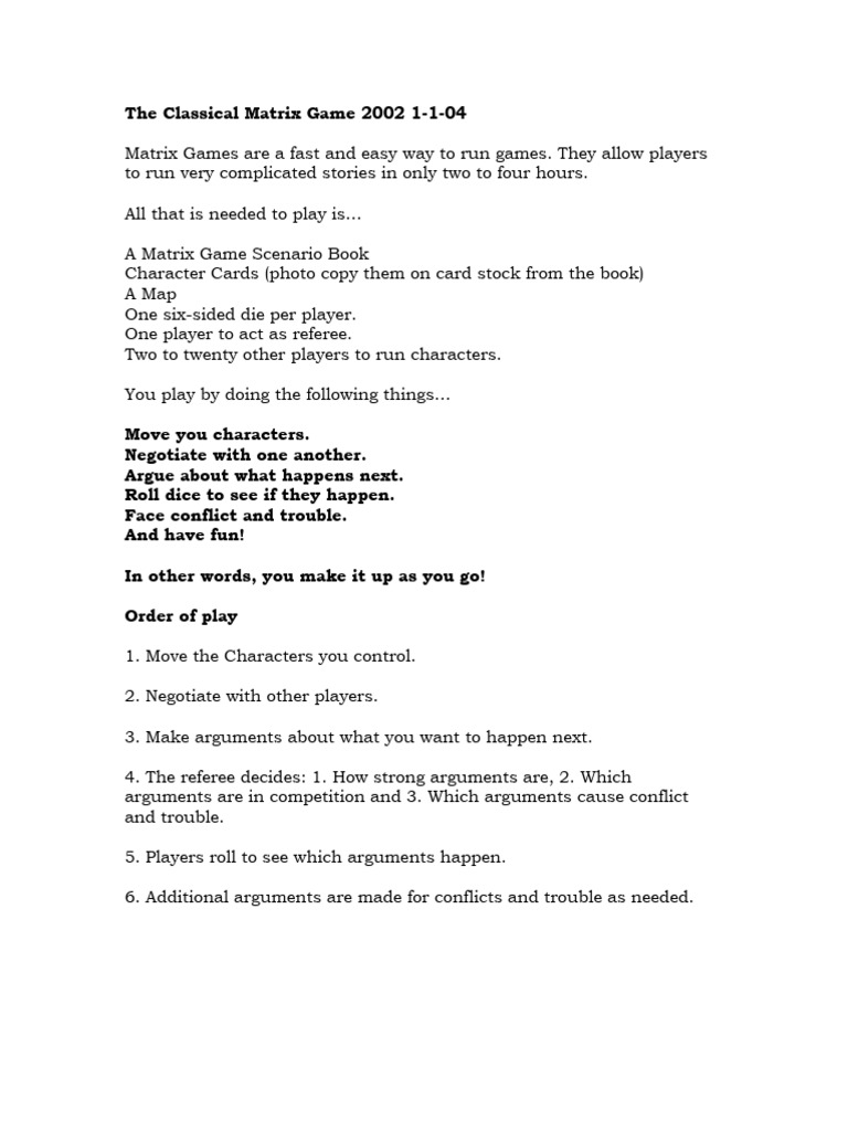 How to Play Matrix Games | PDF | Espionage | Siege