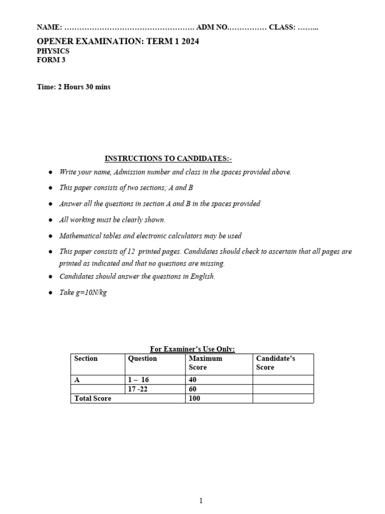 Physics F3 QS | PDF | Waves | Physics