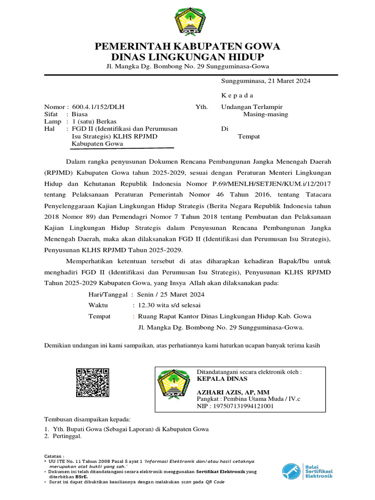 Undangan Tim Pokja FGD II TGL 25 Maret 2024 - 1 | PDF