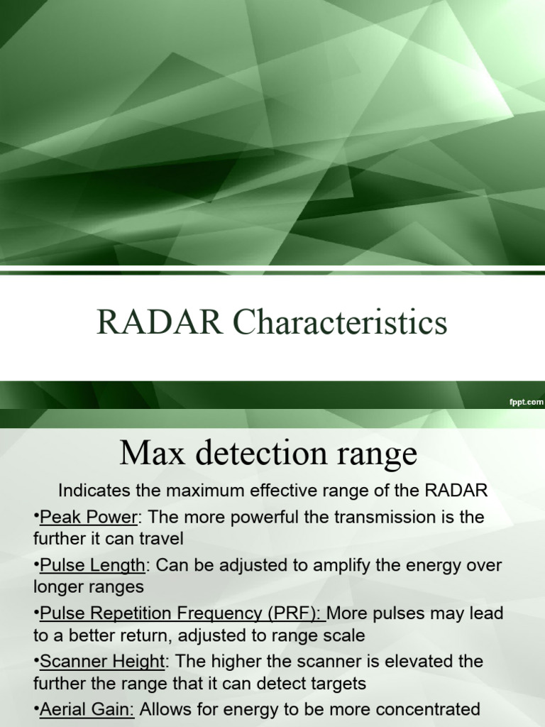 RADAR Characteristics | PDF | Radar | Antenna (Radio)