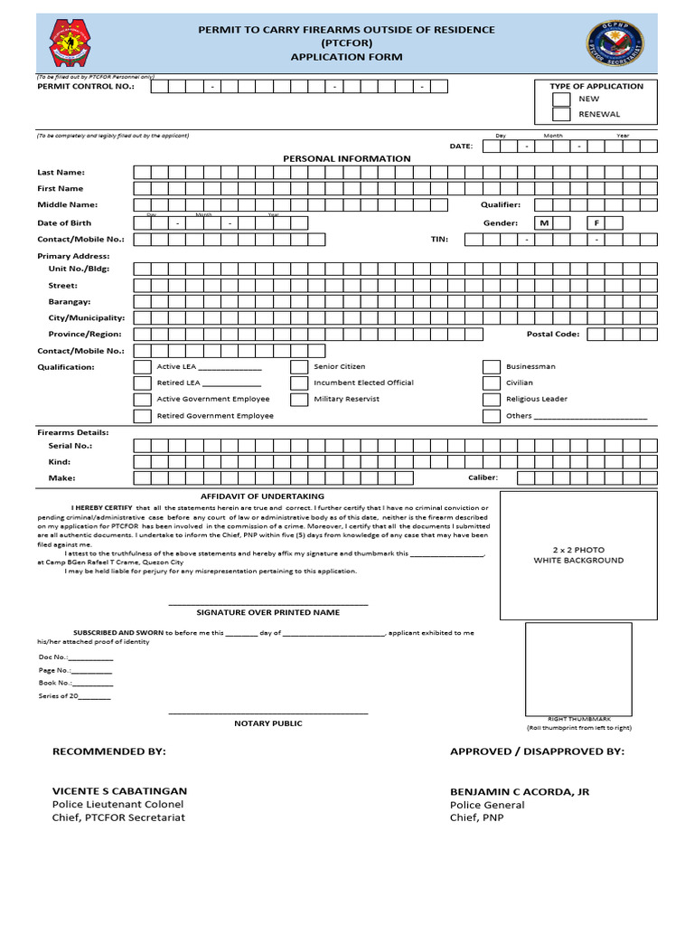 PTC Form | Download Free PDF | Affidavit | Government