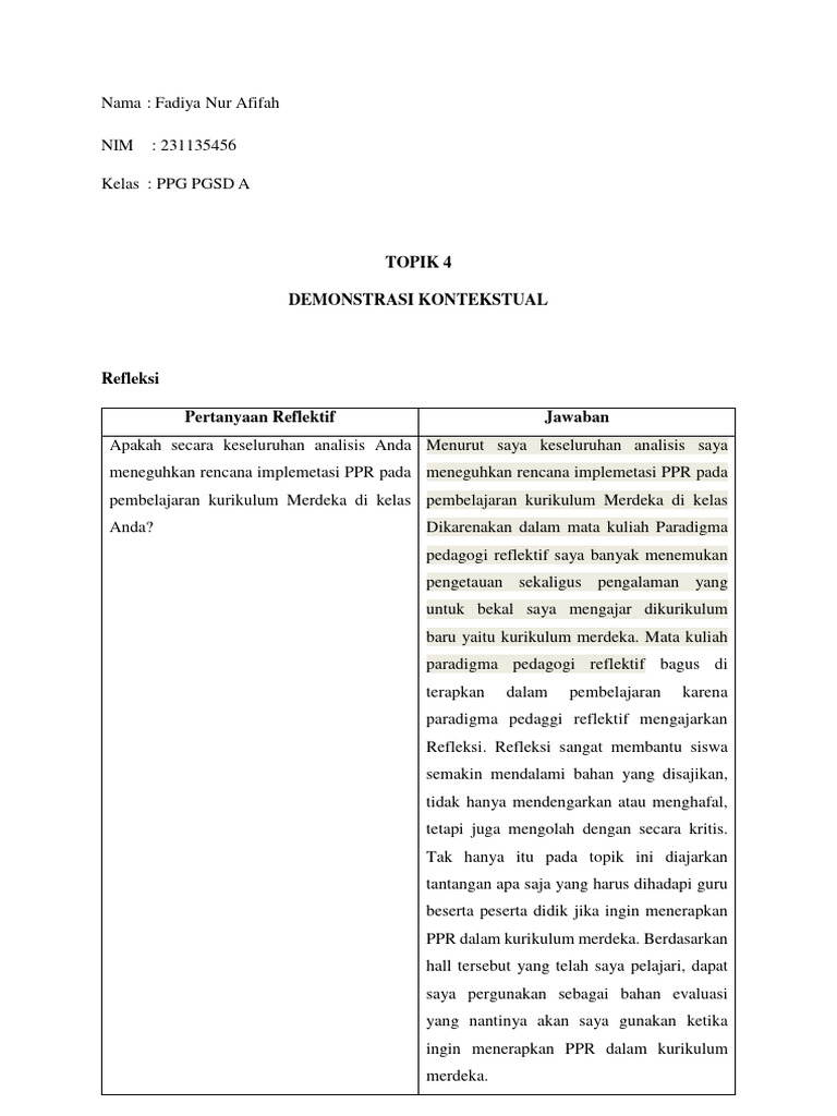 t4 Demonstrasi Kontekstual PPR | PDF
