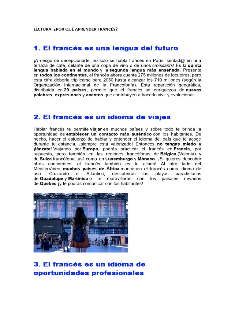 Por qué aprender francés | PDF | Idioma francés | Lengua española