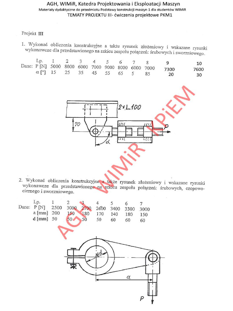 PKM1 P3 Zespol Polaczen Tematy | PDF