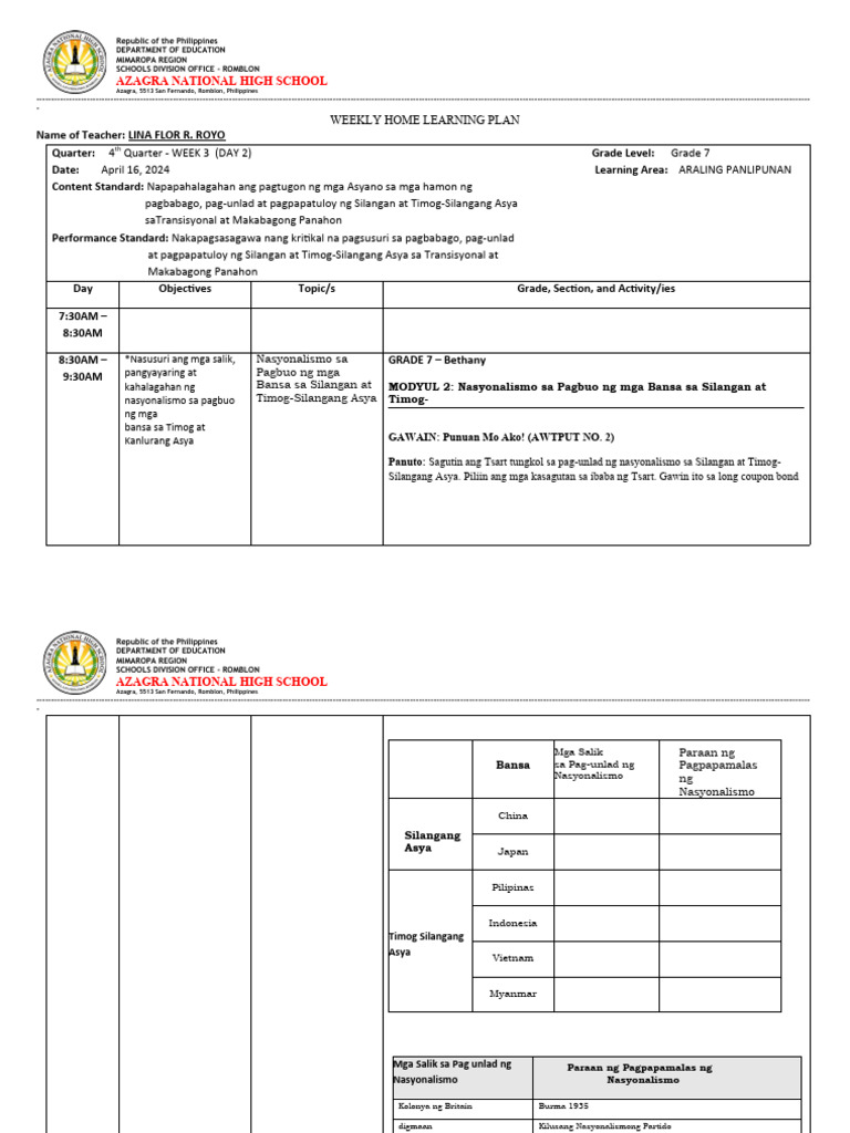 APRIL 16-WHLP-ESP 8 at AP 7 | PDF