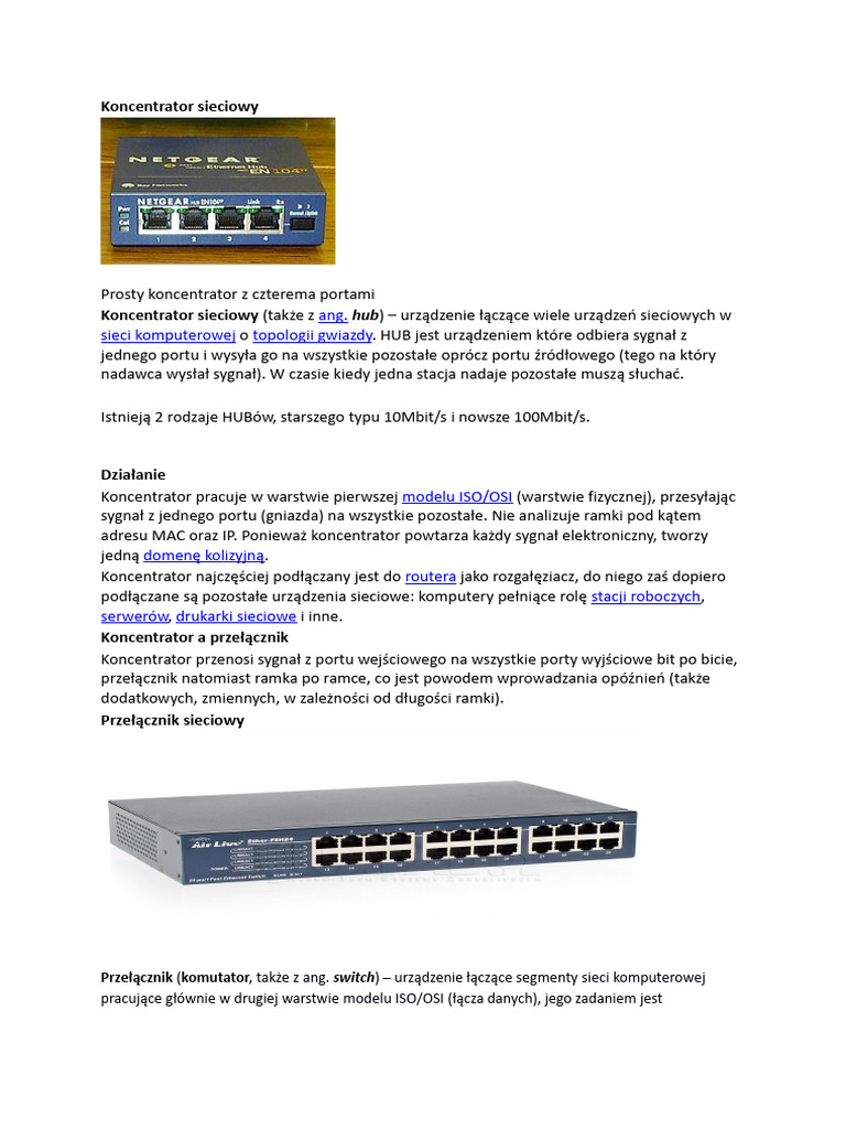 Koncentrator Switch | PDF