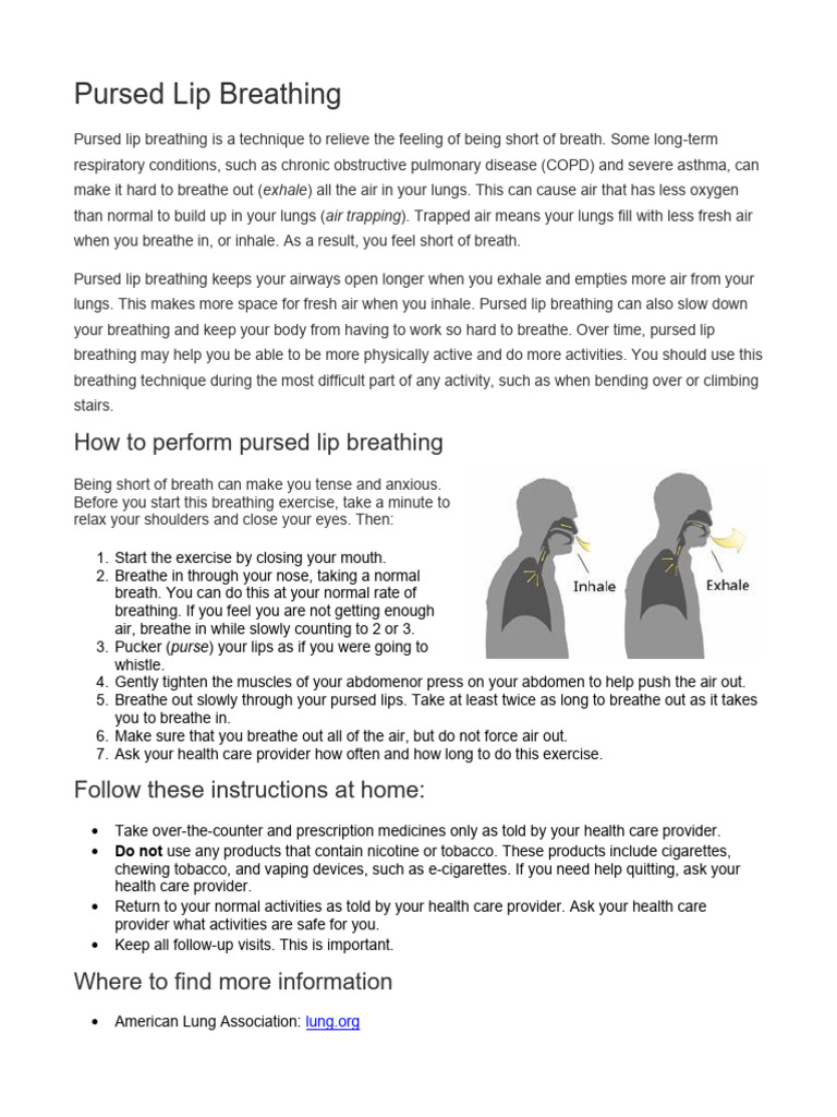 4 Pursed Lip Breathing | Download Free PDF | Breathing | Exhalation