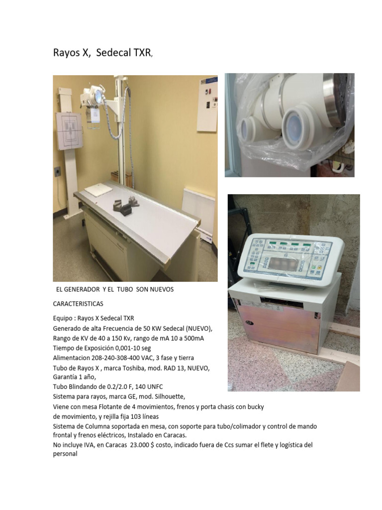 Rayos X Sedecal TXR | PDF