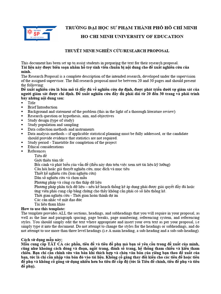 1.research Proposal Template HCMUE | PDF