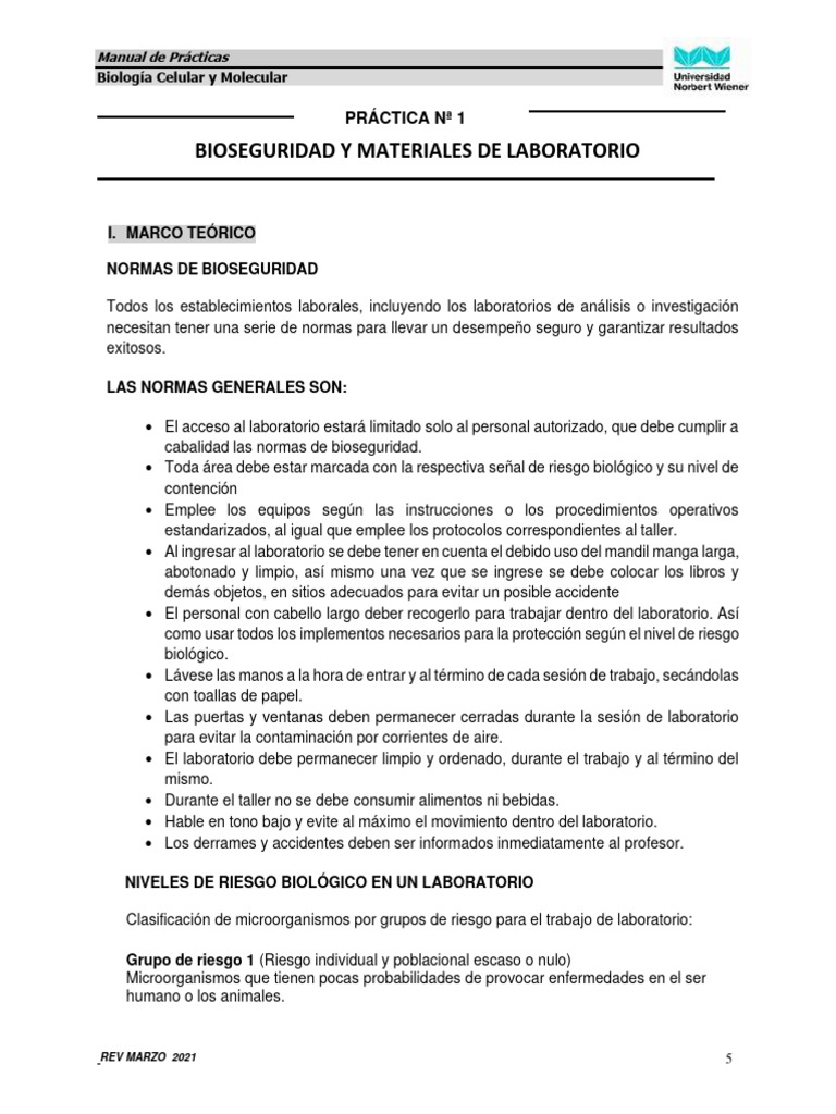 Practica N°1 | PDF | Laboratorios | Especialidades Medicas Practica N°1 | PDF | Laboratorios | Especialidades Medicas